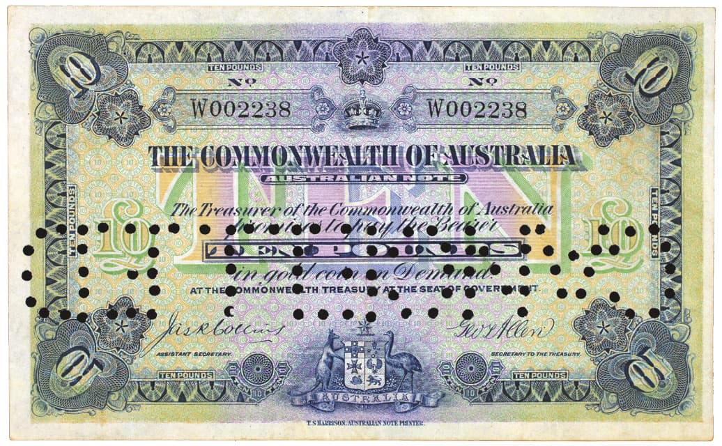 Commonwealth of Australia • First issue Treasury banknotes • Noble ...